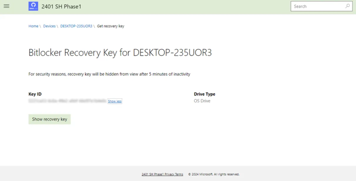 Self Service For Bitlocker Recovery Codes With Intune Alta Ict