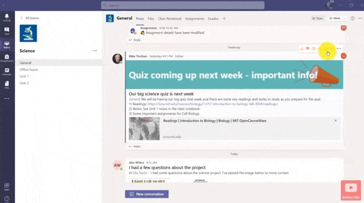Microsoft Teams allows users to pin messages in channels later this ...